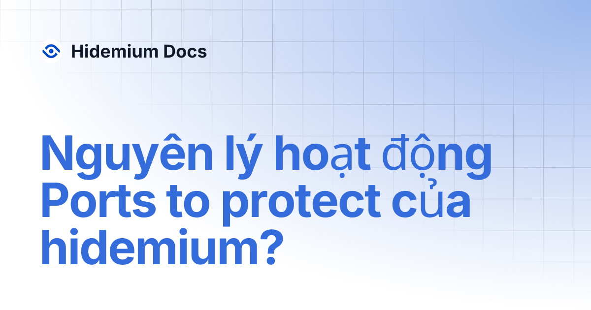 Nguyên lý hoạt động Ports to protect của hidemium? | Hidemium Docs