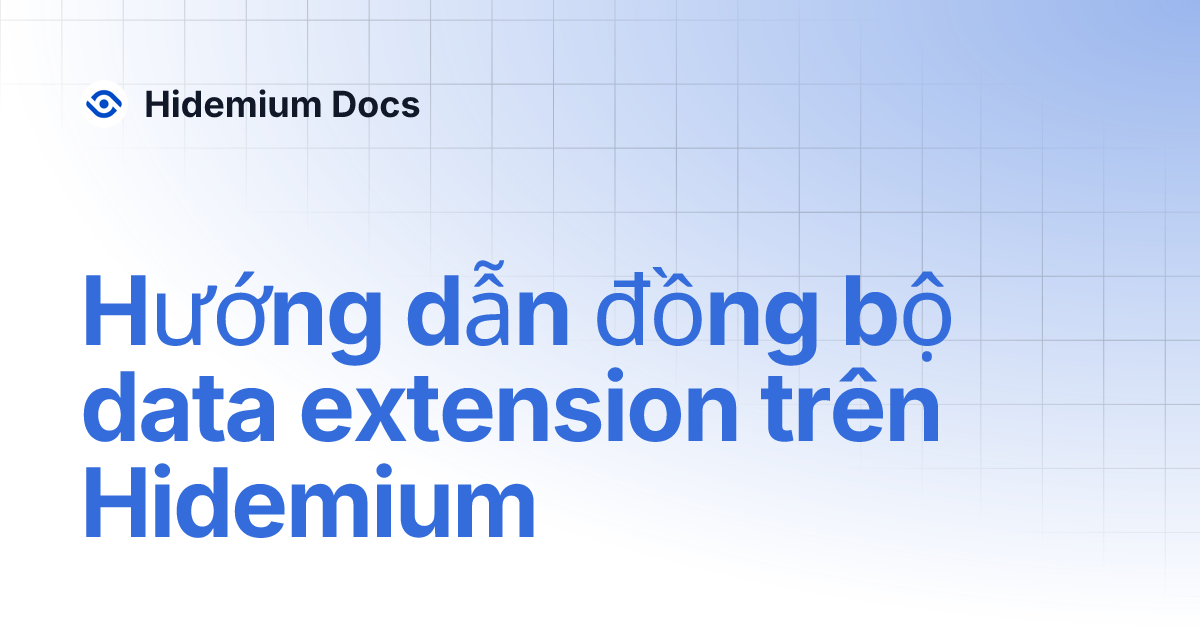Hướng dẫn đồng bộ data extension trên Hidemium | Hidemium Docs