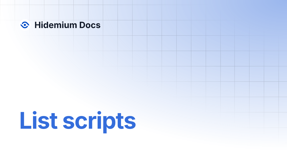 List scripts | Hidemium Docs
